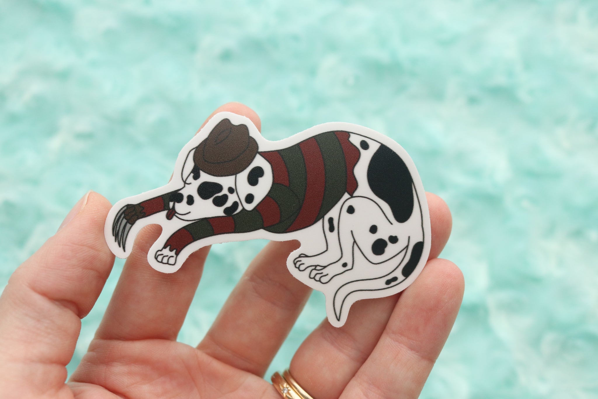 Horror Hounds Freddy Krueger Dalmatian Sticker by Dbl Feature