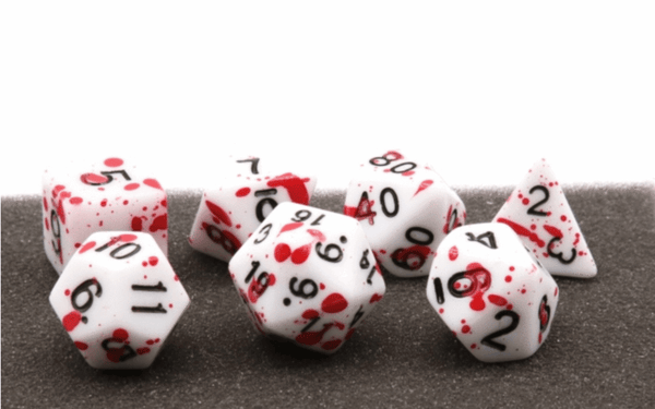 Blood Splatter RPG Dice Set by Foam Brain Games – Dbl Feature