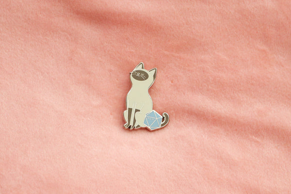 Siamese D20 Dice Buddy Enamel Pin – Dbl Feature
